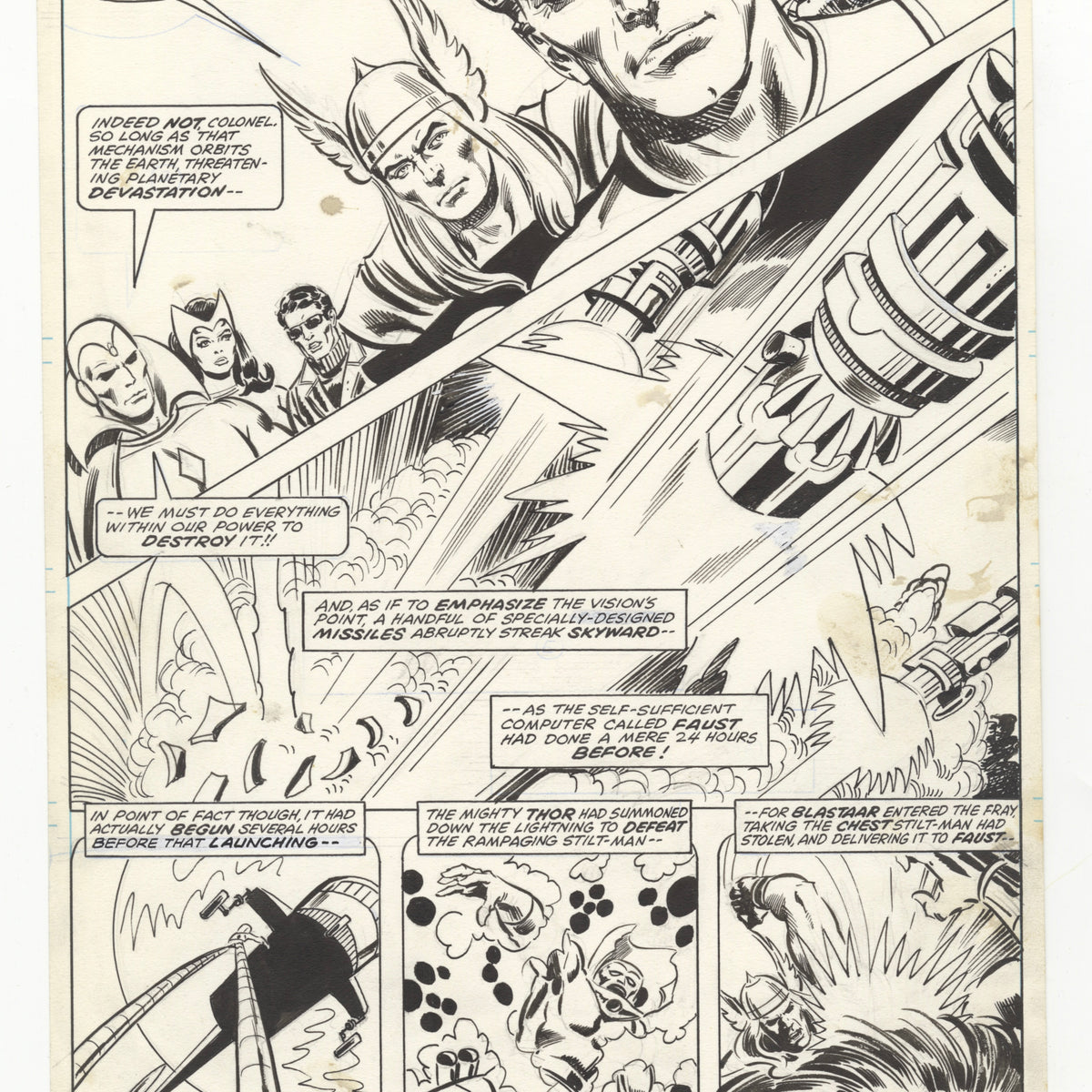 Thor #271 Pg 2 Walt Simonson Original Comic Art Avengers Vs. Stilt Man ...