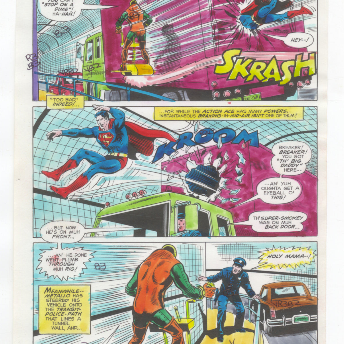 Superman #316 pg 7 COLOR GUIDE Original Comic Production Art – Neat ...