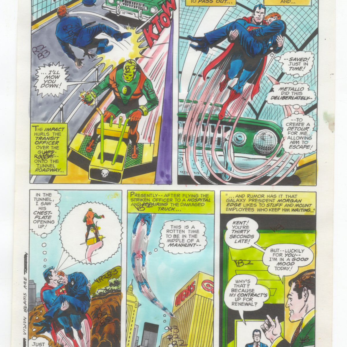 Superman #316 pg 8 COLOR GUIDE Original Comic Production Art – Neat ...